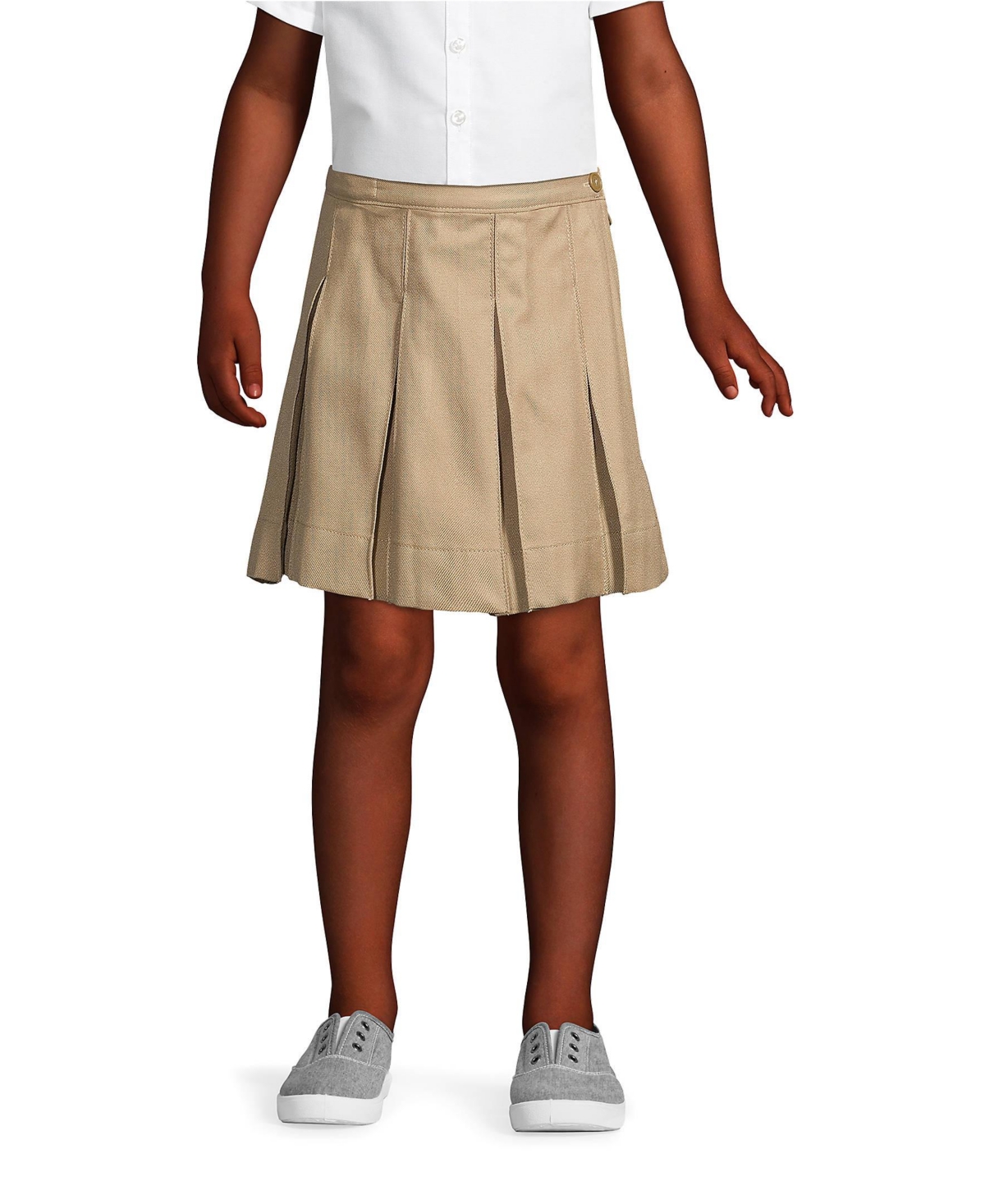 Click here for Lands End Big Girls Box Pleat Skirt Above the Knee... prices