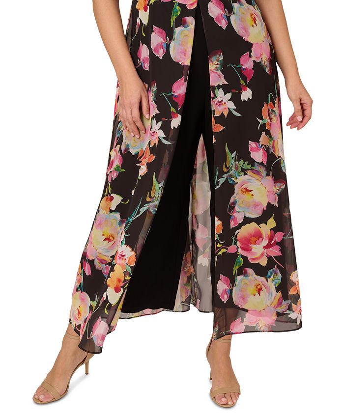 Adrianna Papell Women's Floral-Print Jumpsuit - Macy's
