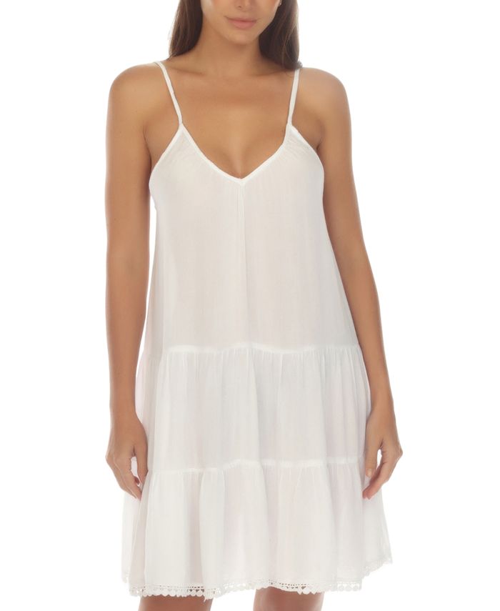 Raviya Women's Tiered Sleeveless Cover-Up Dress - Macy's