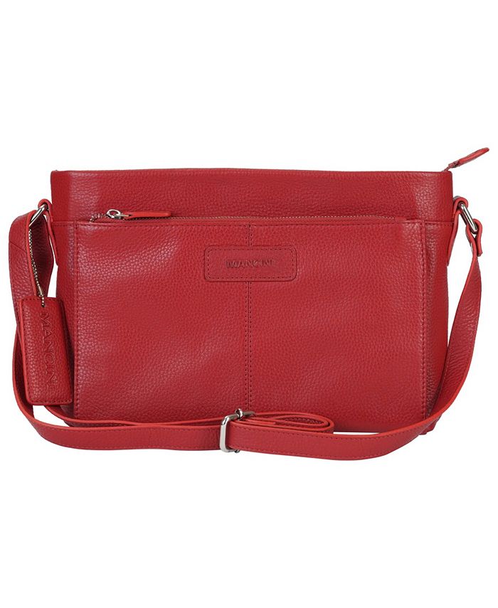 Mancini Pebble Loretta Leather Crossbody Handbag with Organizer - Macy's