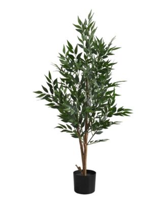 Monarch Specialties 47" Inddor Artificial Floor Acacia Tree with Black ...