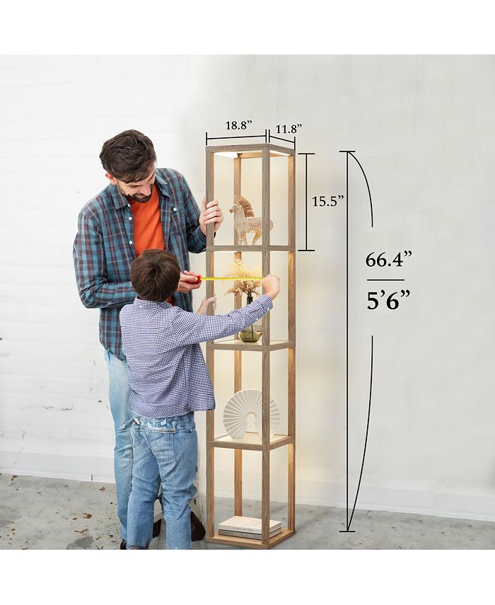 FENLO Fantasy - Glass Display Shelf Floor Lamp with Fully Dimmable LED ...