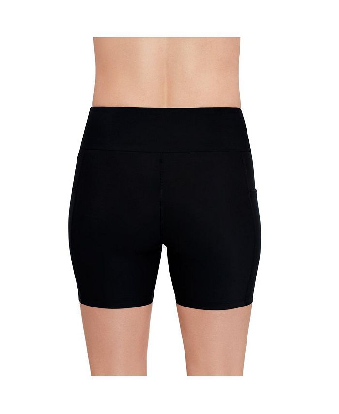 Shapesolver By Penbrooke Womens Shapesolver Yoga Waist Midi Swim Short