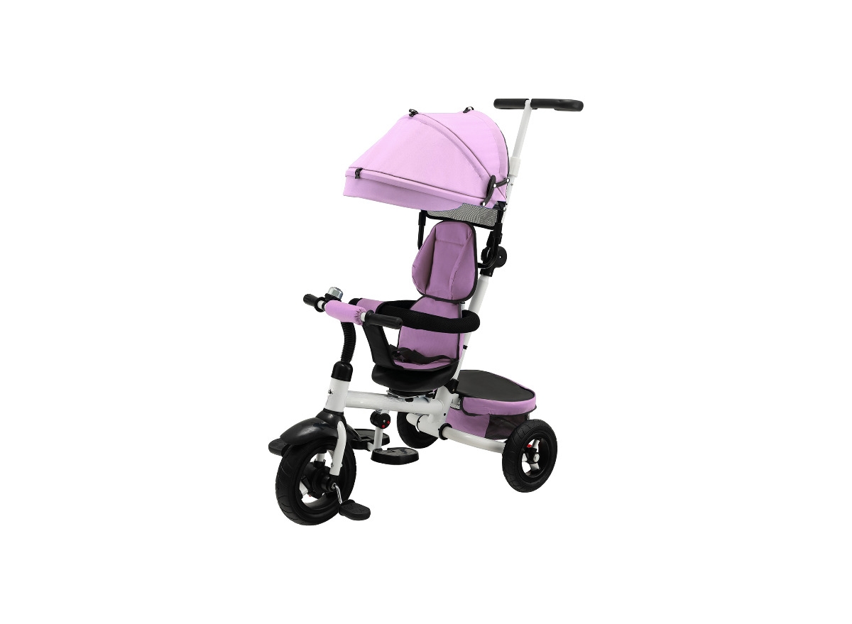 Slickblue Boys Folding Tricycle Baby Stroller with Reversible Seat and Adjustable Canopy - Pink