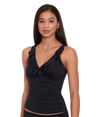 Lauren Ralph Lauren Beach Club Solid Ruffle Tankini Top - Macy's
