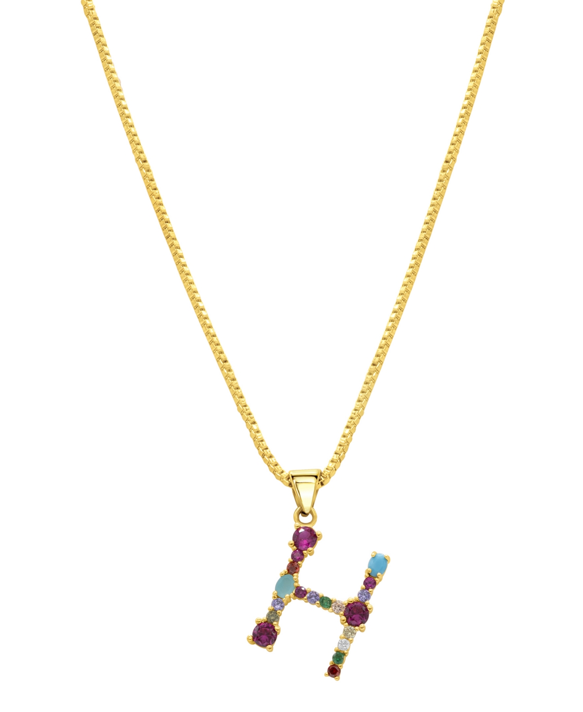 Click here for Adornia 14K Gold-Plated Multi Color Stone Initial... prices