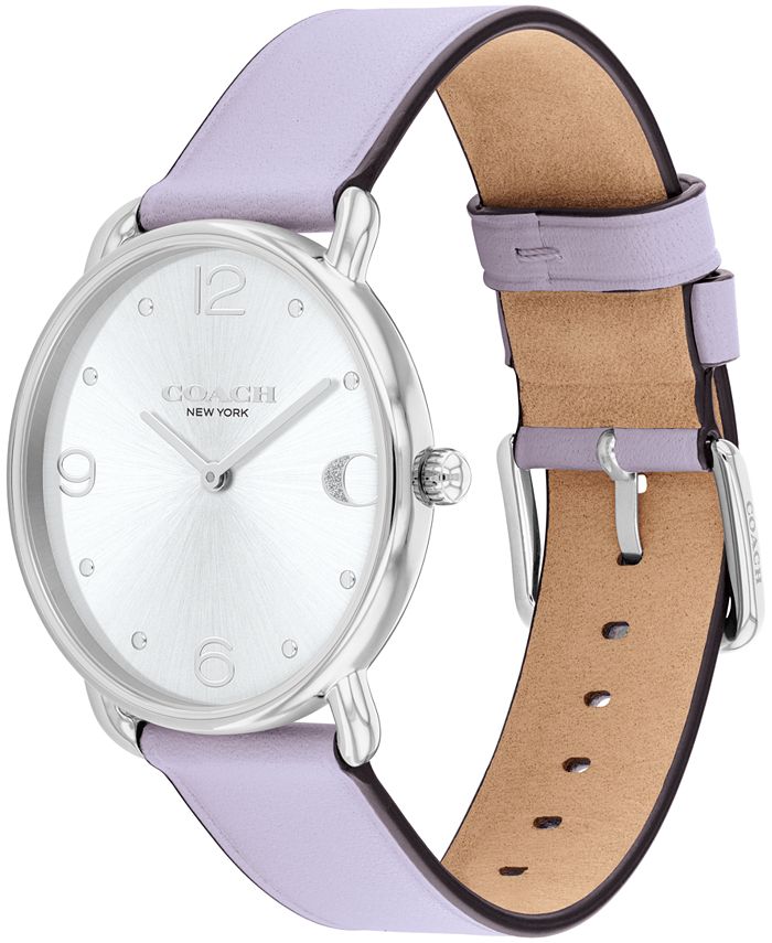 COACH Women's Elliot Purple Leather Watch 36mm - Macy's
