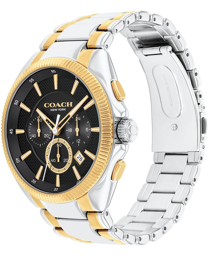 COACH Men's Jackson Two-Tone Stainless Steel Watch 45mm - Macy's