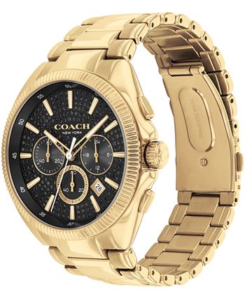 COACH Men's Jackson Gold-Tone Stainless Steel Watch 45mm - Macy's