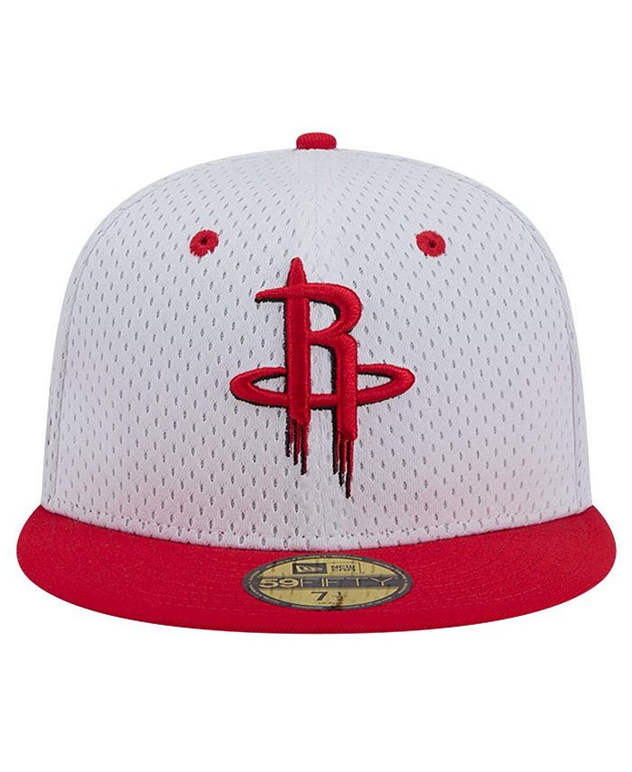 New Era Men's White, Red Houston Rockets Throwback 2Tone 59FIFTY Fitted ...
