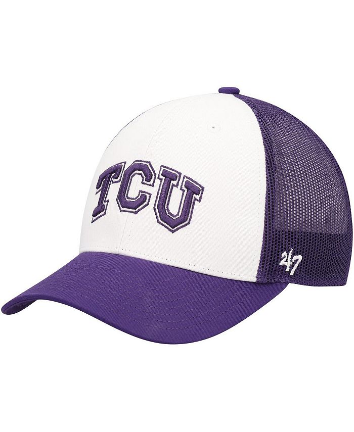 '47 Brand Men's White, Purple TCU Horned Frogs Freshman Trucker ...