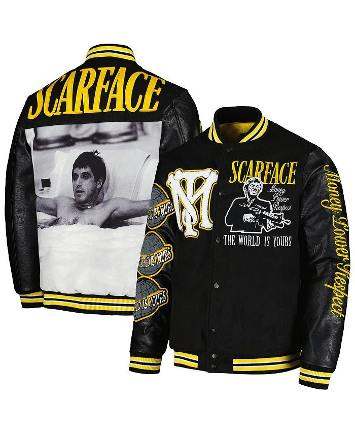 Reason Men's and Women's Black Scarface Full-Snap Varsity Jacket - Macy's