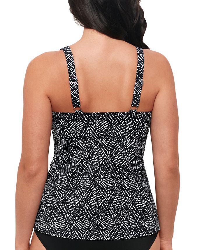 Swim Solutions Womens Printed Triple Tier Tankini Top Macys