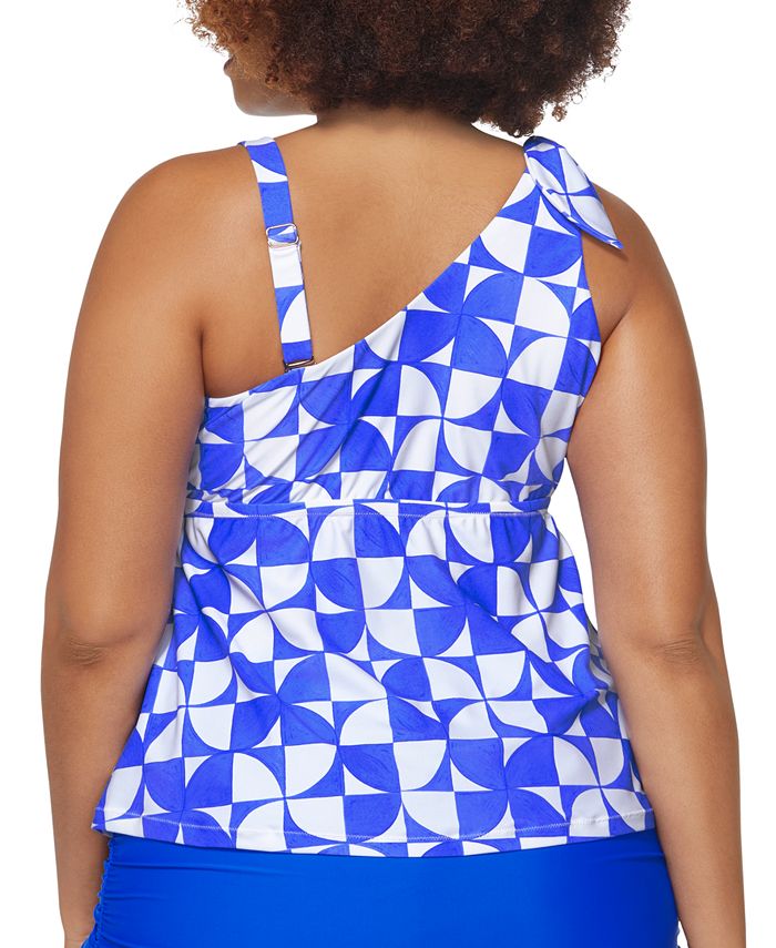 Raisins Curve Trendy Plus Size Marita One-Shoulder Tankini Top - Macy's