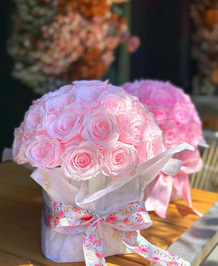 Rose Box NYC RoseBox NYC Half Ball of Light Pink Long Lasting Preserved ...