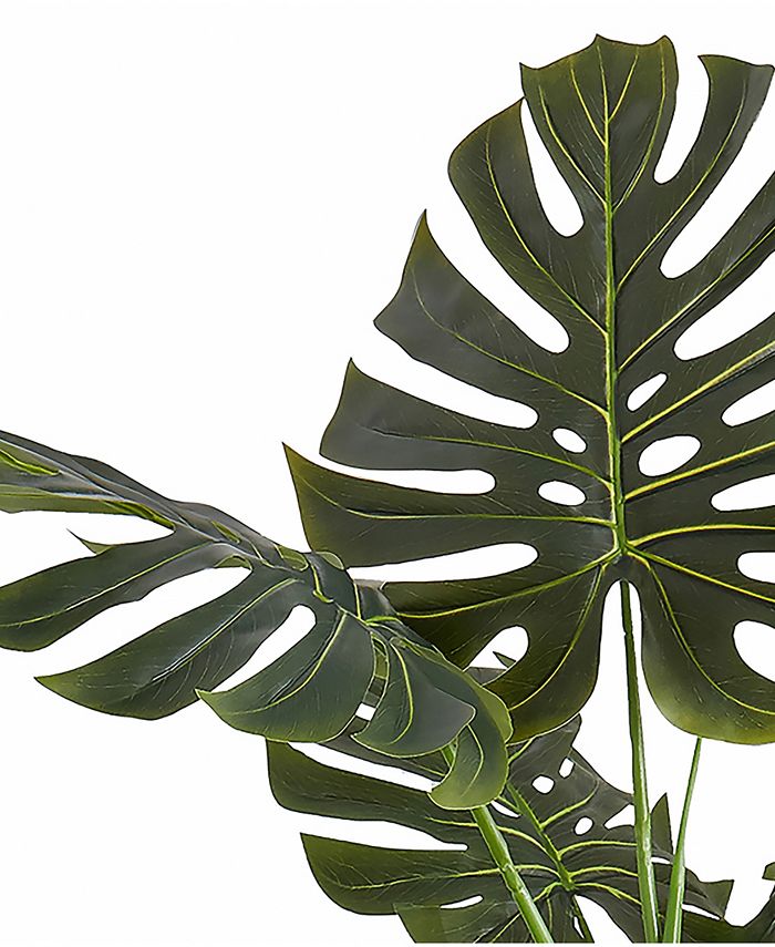 Monarch Specialties 55" Indoor Artificial Floor Monstera Tree with ...