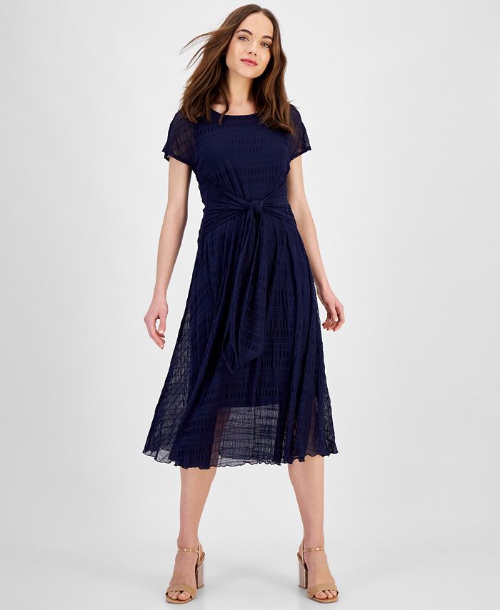 Robbie Bee Women's Tie-Front Midi Dress - Macy's