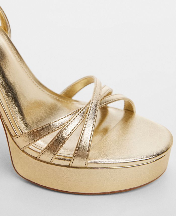 MANGO Women's Metallic Platform Sandals - Macy's