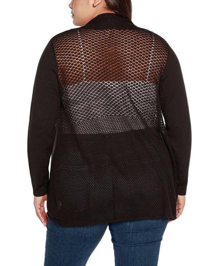 Belldini Plus Size Hi-Low Open-Front Swing Cardigan Sweater - Macy's