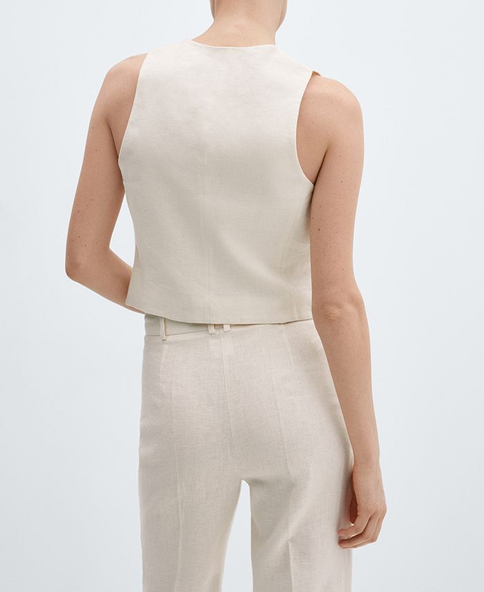 MANGO Women's Linen Suit Vest - Macy's