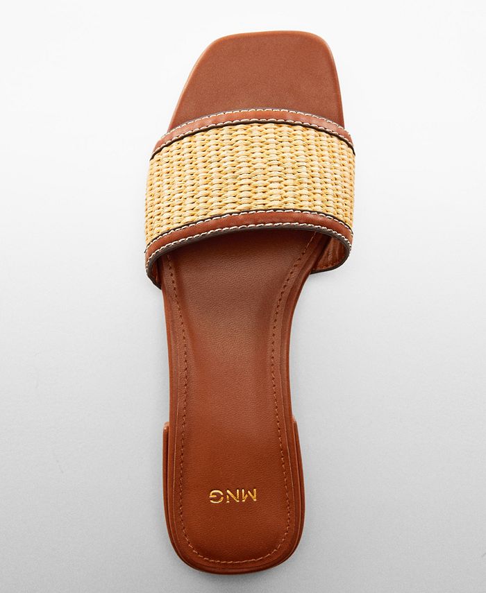 MANGO Women's Raffia Strap Sandals - Macy's