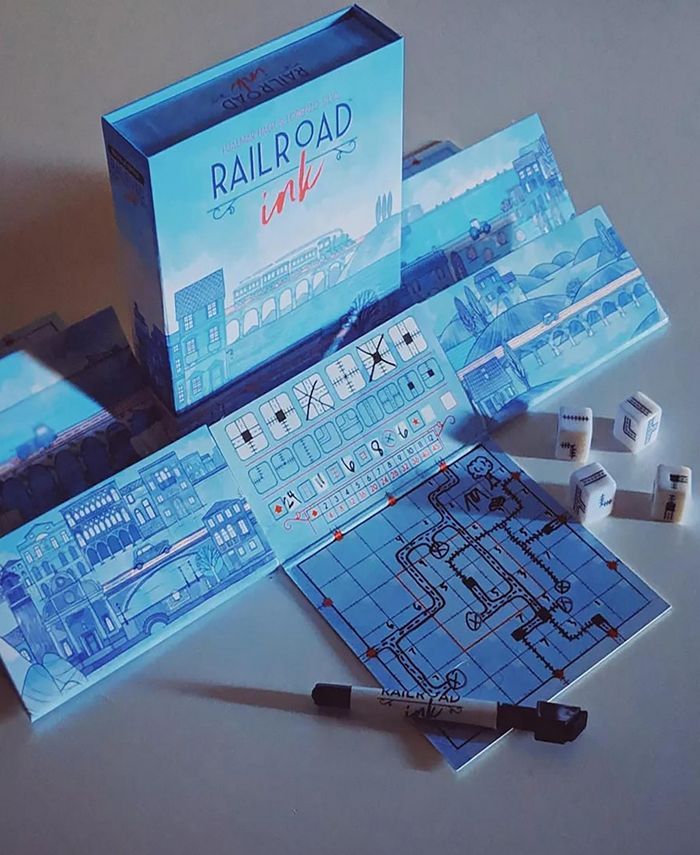 Horrible Guild - Railroad Ink - Deep Blue Edition Roll Write Game - Macy's