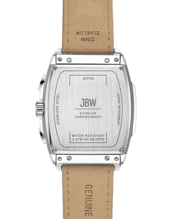 Jbw Men's Echelon Chronograph White Genuine Calf Leather Watch, 41mm ...