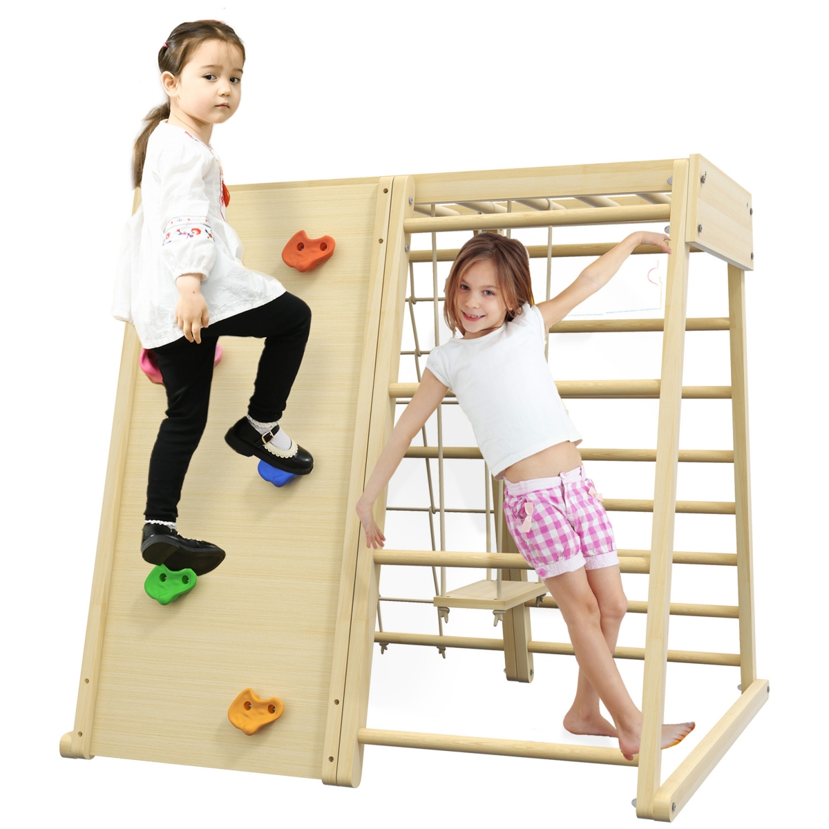 Click here for Qaba 5-in-1 Indoor Jungle Gym Playground with Swin... prices