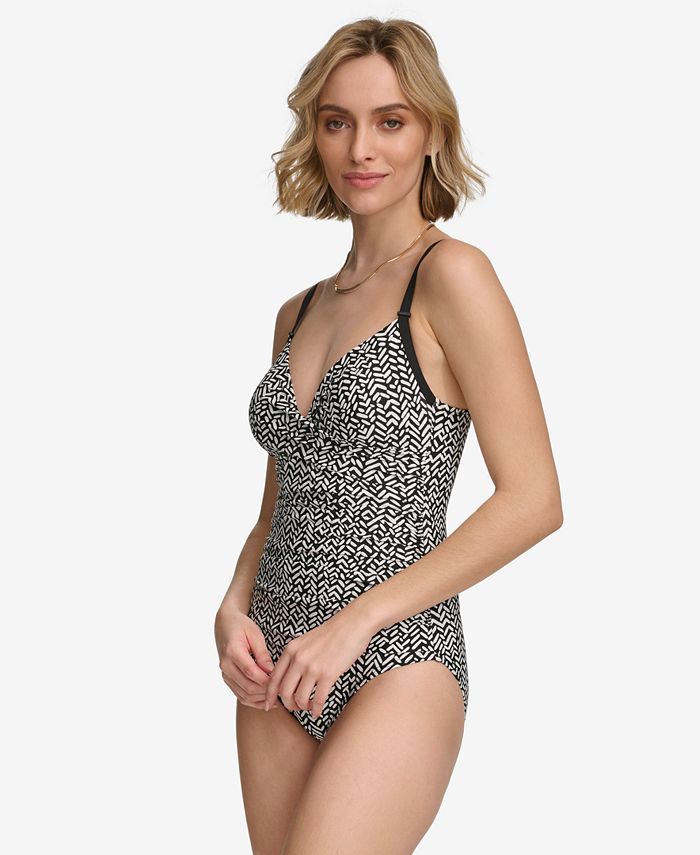 Calvin Klein Twist Front Tummy Control One Piece Swimsuit Created For