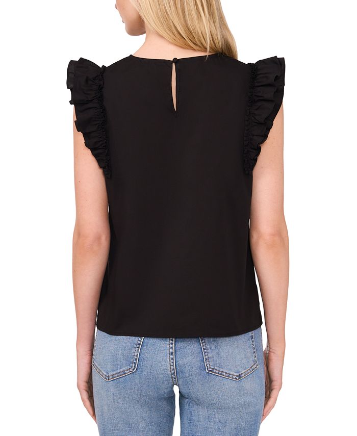 CeCe Women's Crewneck Ruffle-Sleeve Blouse - Macy's