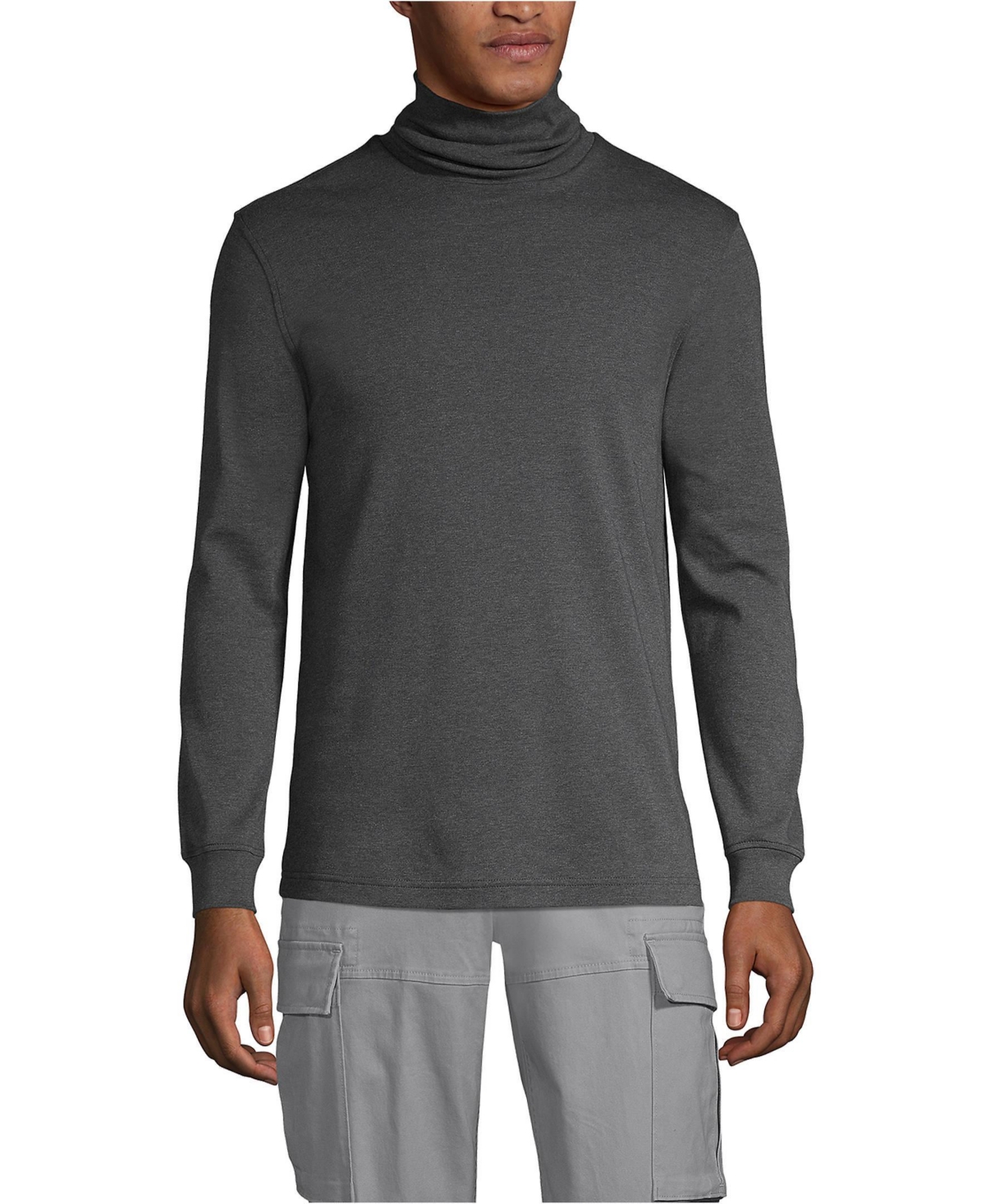 Click here for Lands End Mens Cotton Supima Turtleneck - Dark cha... prices