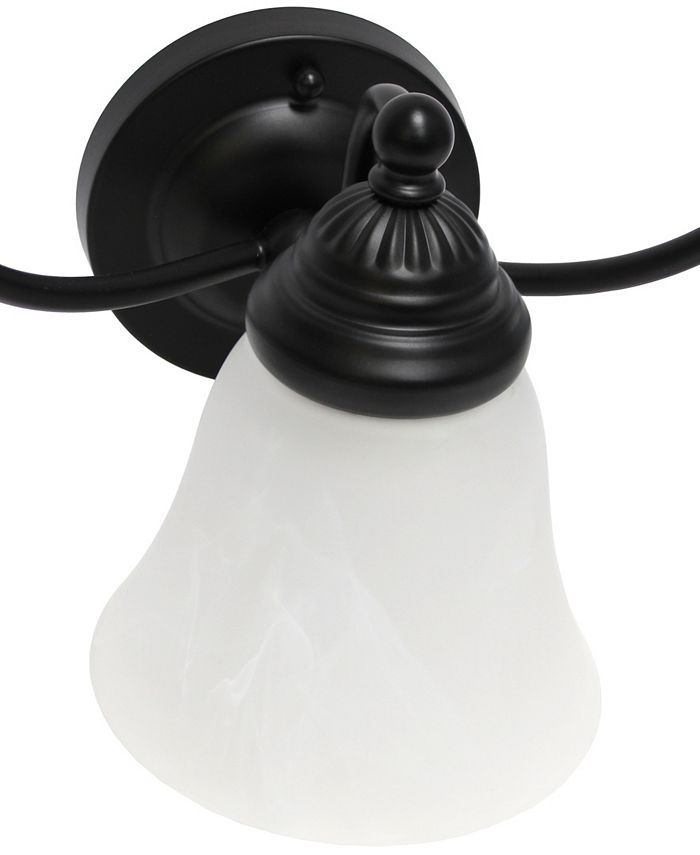 Lalia Home Essentix Traditional Three Light Curved Metal, Alabaster ...