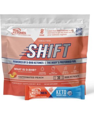 Real Ketones Shift Peach Exogenous D BHB + Keto Electrolyte Powder, 30 ...
