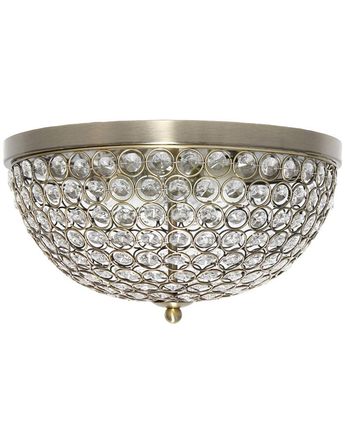 Lalia Home 13" Classix Crystal Glam Two Light Decorative Dome Shaped ...