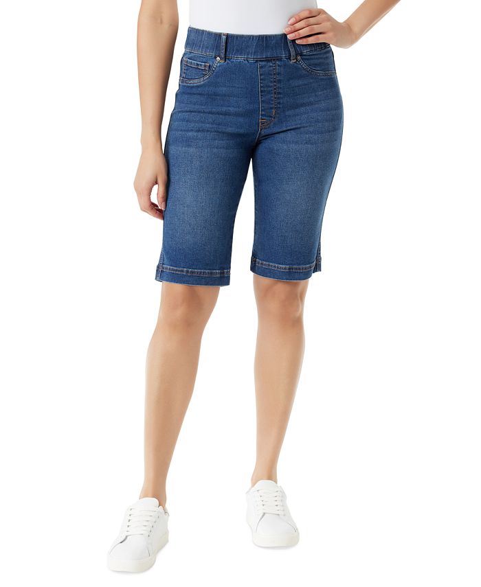 Gloria Vanderbilt Petite Shape Effect High Rise Pull On Denim Bermuda ...