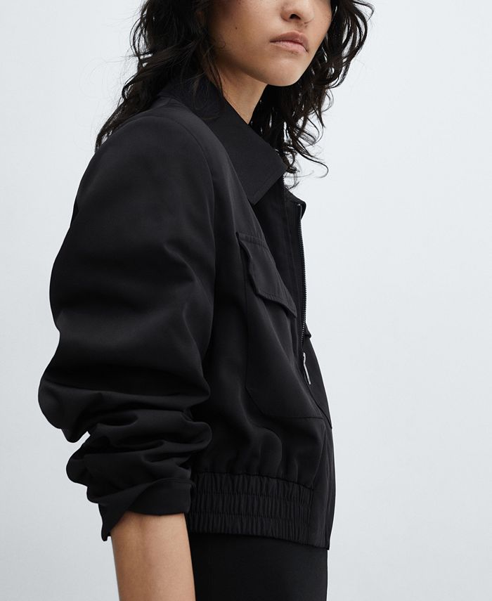 MANGO Women's Pockets Detail Cropped Jacket - Macy's