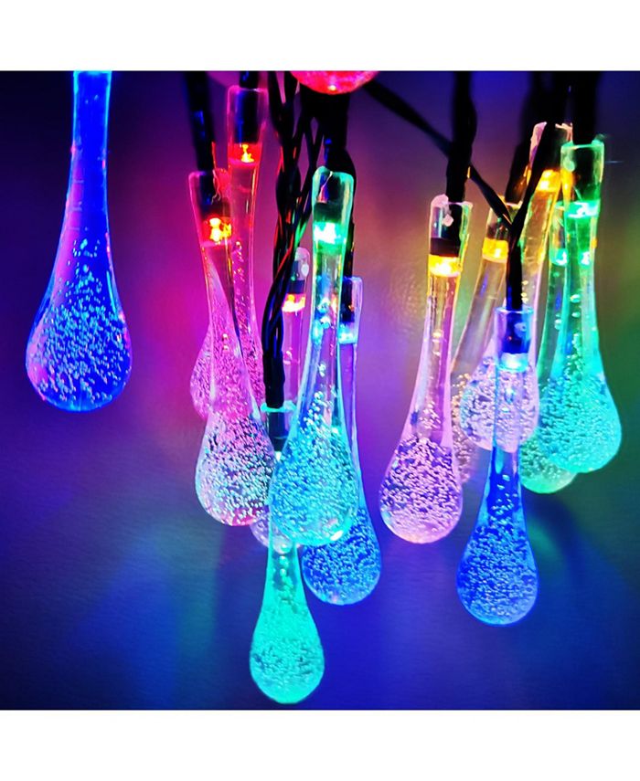 SonicGrace Solar Powered Water Drop String Light - Macy's