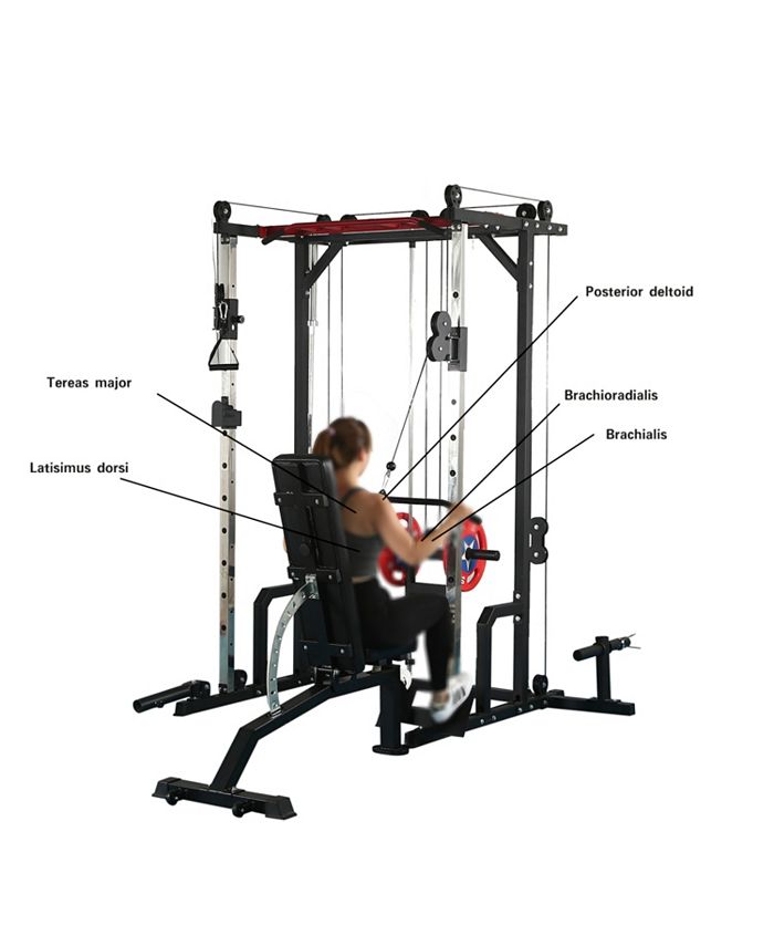 Simplie Fun Power Cage With Lat Pulldown And Weight Storage Rack ...