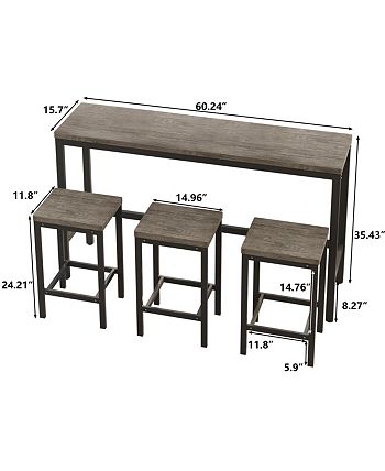 Simplie Fun Modern Dining Table Set with Assembly, Brown Gray - Macy's