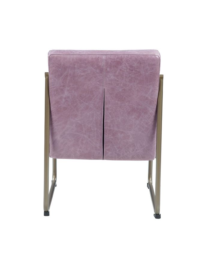 Simplie Fun Loria Accent Chair In Wisteria Top Grain Leather - Macy's