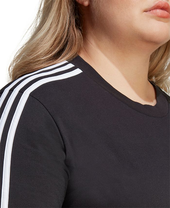 adidas Plus Size Essentials 3-Stripes Boyfriend T-Shirt Dress - Macy's