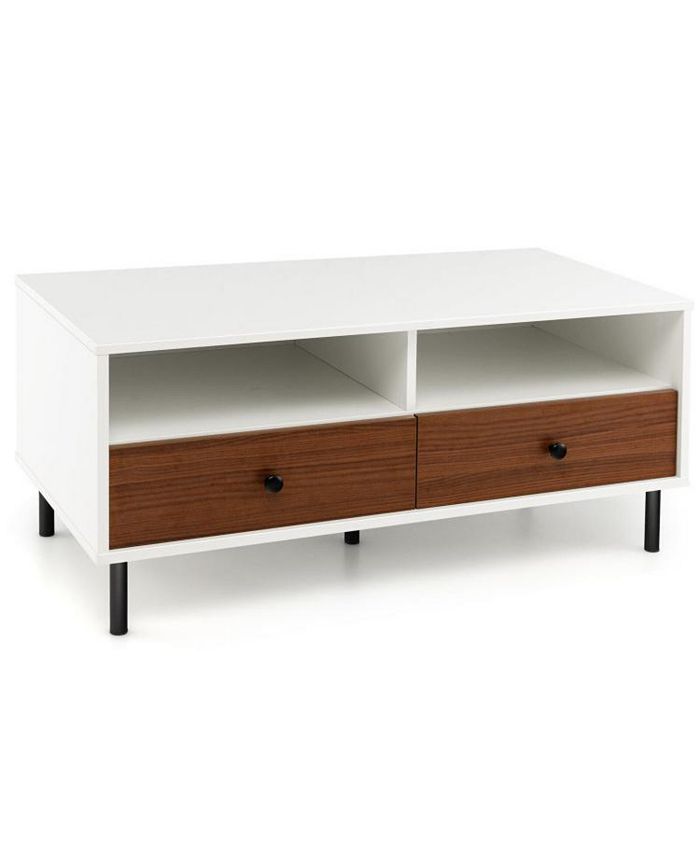 Slickblue 2 Tier 40 Inch Length Modern Rectangle Coffee Table with ...