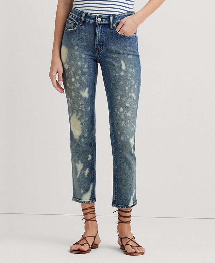 Lauren Ralph Lauren Women's Bleach-Splattered Ankle Jeans - Macy's