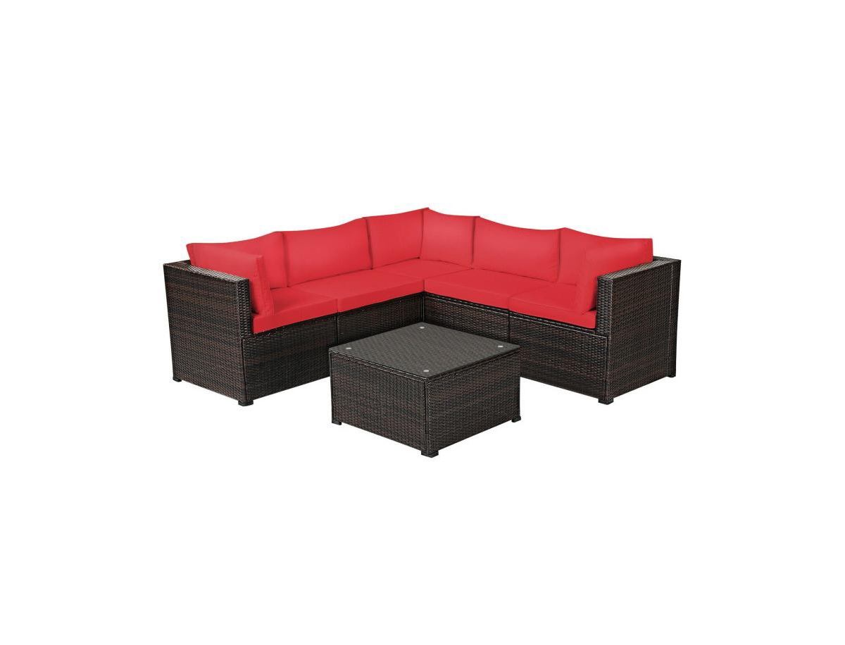 Click here for Slickblue 6 Pieces Rattan Patio Sectional Sofa Set... prices