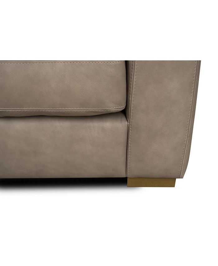RUTHERFORD HOME Matera 46" Leather Cuddle Chair - Macy's