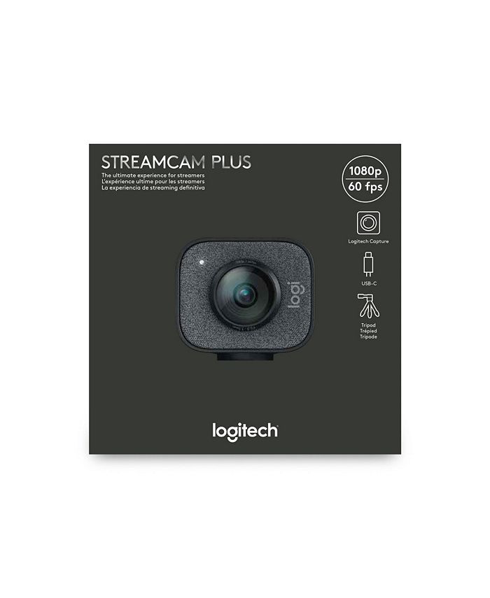 Logitech Streamcam Plus Webcam With Tripod (Graphite) - Macy's