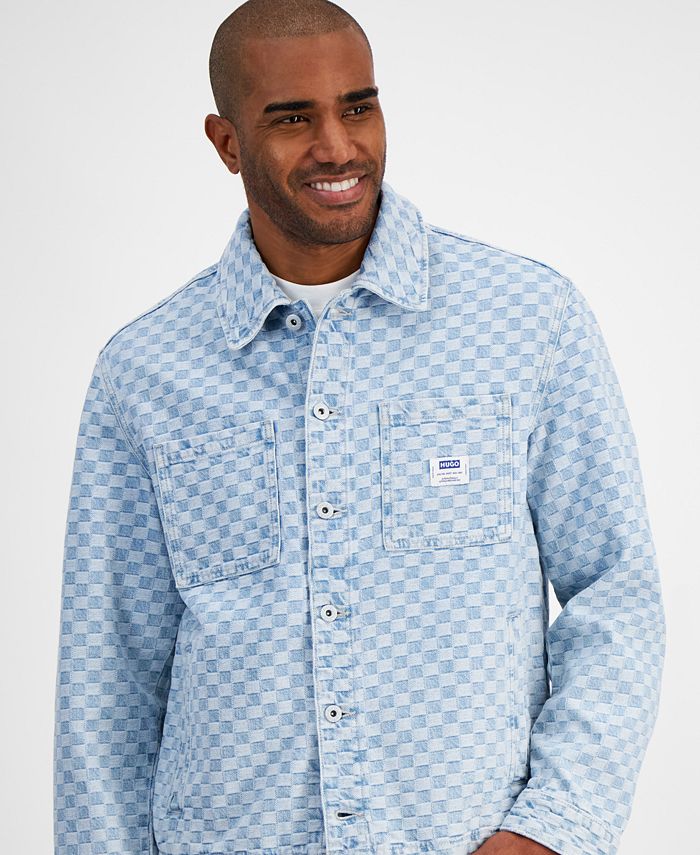 Hugo Boss Men's Denim Check Button-Front Jacket - Macy's
