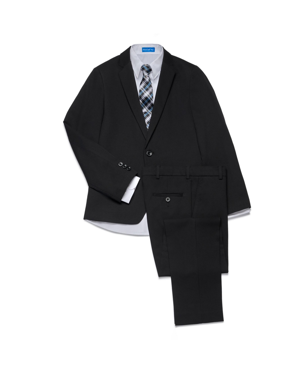 Click here for Haggar Big Boys 4 Piece Suit Set - Black/white prices