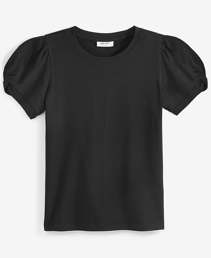 On 34th Women's Knot-Detail Puff-Sleeve Top, Created for Macy's - Macy's