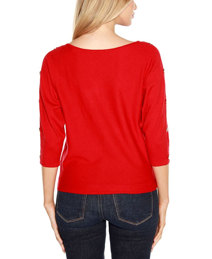Belldini Women's Rivet-Trim Dolman-Sleeve Sweater - Macy's
